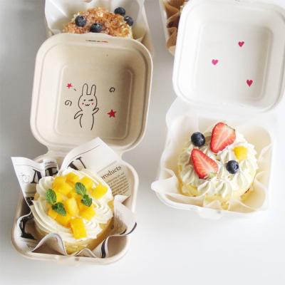China Eco Friendly Microwave Safe Disposable Bagasse Sugarcane Sugar Cane Pulp Cake Container Clamshell Hamburger Burger Box for sale