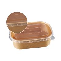 China Disposable PET Kraft Paper Square Lunch Box With Lid Fast Food Packaging For Household Bento And Sushi Disposable Paper Bowl for sale