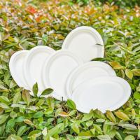 China PFAS FREE 6 7 9 10inch Disposable Party Tableware 100% Compostable Disposable Sugarcane Tableware Bagasse Round Plates for sale