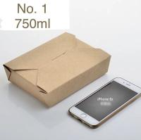 China Wholesale Disposable Compostable Kraft Paper Disposable Paper Tray Takeaway Box for sale
