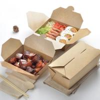 China Wholesale Disposable Compostable Kraft Paper Disposable Paper Tray Takeaway Box for sale