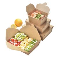 China Wholesale Disposable Compostable Kraft Paper Disposable Paper Tray Takeaway Box for sale