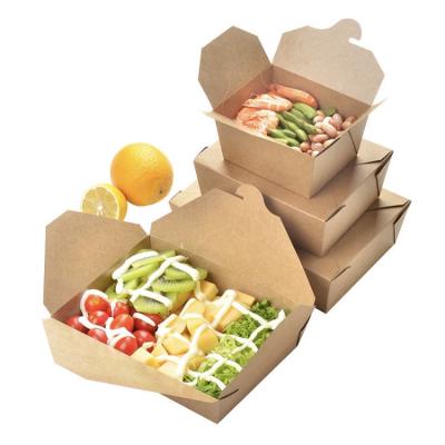 China Wholesale Disposable Compostable Kraft Paper Disposable Paper Tray Takeaway Box for sale