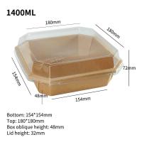China Custom Printer Kraft Paper Oval Bowls Paper Disposable Bowls 26oz Paper Kraft Bowls With Lids for sale