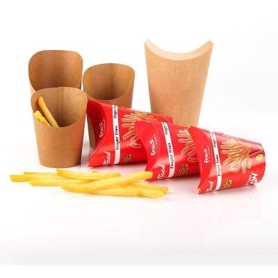 China Customized Disposable Takeaway Paper French Fries Cup Eco-Friendly Snack Box Container For Fast Food Restaurants And Catering Events for sale