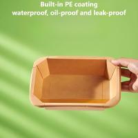 China Eco-Friendly Kraft Paper Food Containers Rectangular & Octagonal Disposable Salad Bowls for Picnic Outdoor Takeaway for sale