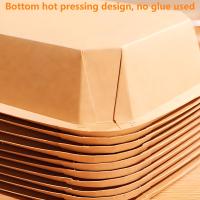 China Eco-Friendly Kraft Paper Food Containers Rectangular & Octagonal Disposable Salad Bowls for Picnic Outdoor Takeaway for sale