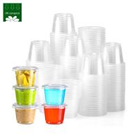 China OEM Service 100% PLA Compostable Portion Cups Small Mini Cup 1oz 2oz 3oz 4oz 5oz 6oz Sauce Cups With Lids for sale