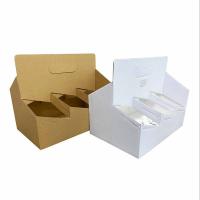 China Disposable Paper Milk Tea Coffee Cup Holder Tray With Handle Kraft Paper Beverage Offset Printing Paper for sale