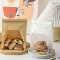 China Kraft Paper Bread Bag with Clear Window for Toast Sandwich Packaging Custom Logo Printing White and Brown Options for sale
