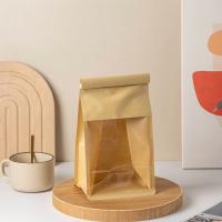 China Kraft Paper Bread Bag with Clear Window for Toast Sandwich Packaging Custom Logo Printing White and Brown Options for sale