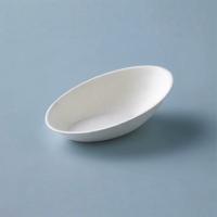 China Compostable Irregular Shape Sugarcane Sauce Dish Biodegradable Mini Leaf Shaped Plate Bagasse Pulp Dessert Dish for Sauce for sale