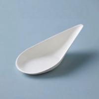 China Compostable Irregular Shape Sugarcane Sauce Dish Biodegradable Mini Leaf Shaped Plate Bagasse Pulp Dessert Dish for Sauce for sale