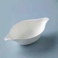 China Compostable Irregular Shape Sugarcane Sauce Dish Biodegradable Mini Leaf Shaped Plate Bagasse Pulp Dessert Dish for Sauce for sale