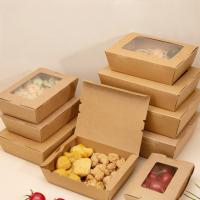 China Eco-Friendly Takeout Box With Kraft Paper Window Box  100% Biodegradable Sustainable for sale