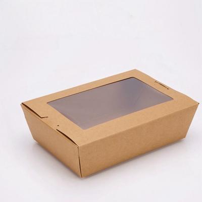 China Eco-Friendly Takeout Box With Kraft Paper Window Box  100% Biodegradable Sustainable for sale
