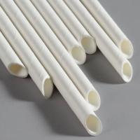 China 100% Biodegradable White Kraft Paper Straws Custom Logo Printing Single Paper Packaging for sale
