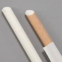 China 100% Biodegradable White Kraft Paper Straws Custom Logo Printing Single Paper Packaging for sale