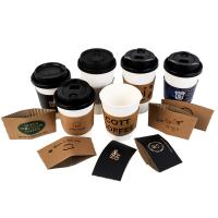 China Paper Sleeve Custom Disposable Coffee Cup Sleeve Heat-resistant Cup Sleeve Printing for sale