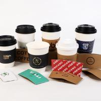 China Paper Sleeve Custom Disposable Coffee Cup Sleeve Heat-resistant Cup Sleeve Printing for sale