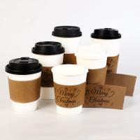 China Paper Sleeve Custom Disposable Coffee Cup Sleeve Heat-resistant Cup Sleeve Printing for sale