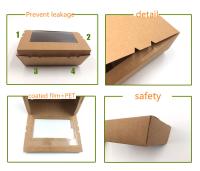 China Custom Paper Box Gift Packaging Salad Paper Box Meal Lunch Take Away Food Box for Eat with PET Window for sale