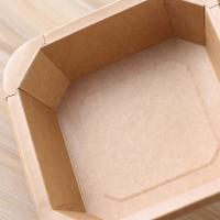 China Takeaway Box Kraft Paper Octagonal Box Eco-Friendly Food Snack Container Kraft Paper Square Paper Bowl for sale