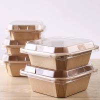 China Takeaway Box Kraft Paper Octagonal Box Eco-Friendly Food Snack Container Kraft Paper Square Paper Bowl for sale