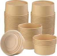 China Custom Printing Food Packing Round Kraft Take Away Salad Paper Bowl Disposable Paper Bowls With Lid for sale
