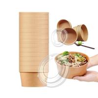 China Free Sample Recyclable Custom Salad Food Grade Paper Plate Kraft Round Paper Bowl for sale