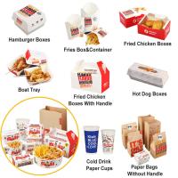 China Custom Printed Takeaway Fried Chicken Burger Paper Box Fish and Chips Potato Fries Street Snack Food Packaging Box for Fast Food for sale