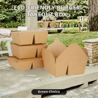 China Custom Disposable Food-Grade Cardboard Hamburger Takeaway Packaging Kraft Paper Clamshell Burger Box Glossy Lamination Printing for sale