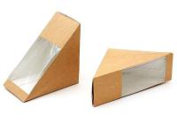 China New Design Custom Printed Paper Sandwich Box Paper Triangle Sandwich Packaging Boxes With Window for sale