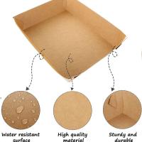 China Customized Eco-Friendly Kraft Paper Serving Cardboard Tray Boat Shape Boxes Food Tray for sale
