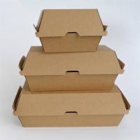 China Custom Disposable Cardboard Hamburger Takeaway Packaging Kraft Paper Clamshell Burger Box for sale