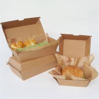 China Custom Disposable Cardboard Hamburger Takeaway Packaging Kraft Paper Clamshell Burger Box for sale
