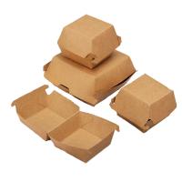 China Hamburger Burger Hot Dog Box Corrugated Kraft Pape Biodegradable Disposable Fast Food Lunch Takeaway Packaging for sale