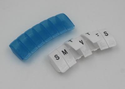China Small Plastic Pill Box Weekly Organizer With Braille And Logo Printing For Blind People for sale