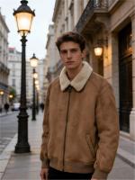China Composite Material Bomber Jacket with Adhesive Bonding and Ribbed Cuffs for Tailored Warm Fit for sale
