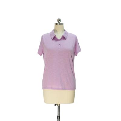 China Lavender Color Polo Shirt with Polo Collar and Slight Stretch for Comfortable Casual Wear for sale