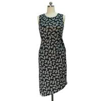 China Sleeveless Midi Dress with Classic Paisley Print, Side Twisted Ruched Detail for sale