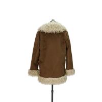China Vintage Brown Suede Coat with Shearling Trim - Machine Washable, High Durability, Soft and Smooth Texture for sale