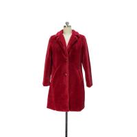 China Soft and smooth red wine faux fur coat with regular fit for women's winter outerwear for sale