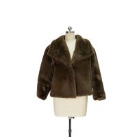 China Soft Glossy Faux Fur Jacket with Classic Wrap Collar and High Resistance to Wear and Tear for sale