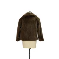 China Soft Glossy Faux Fur Jacket with Classic Wrap Collar and High Resistance to Wear and Tear for sale