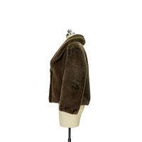China Soft Glossy Faux Fur Jacket with Classic Wrap Collar and High Resistance to Wear and Tear for sale