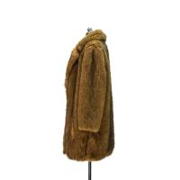 China Rich Gradient Brown Mid-Length Faux Fur Coat with Soft and Smooth Texture for Autumn/Winter for sale