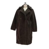 China Dark Brown Soft and Plush Faux Fur Coat with Loose Straight Silhouette Teddy Overcoat for sale