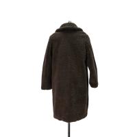 China Dark Brown Soft and Plush Faux Fur Coat with Loose Straight Silhouette Teddy Overcoat for sale