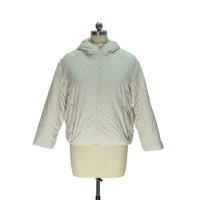 China Cream Color Lightweight Hooded Cotton Jacket for Casual Wear for sale